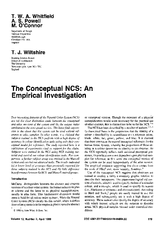 (PDF) The conceptual NCS: An empirical investigation | allan whitfield ...