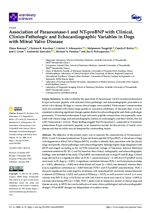 (PDF) Association of Paraoxonase-1 and NT-proBNP with Clinical, Clinico ...