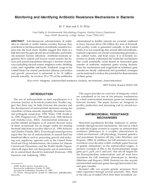 (PDF) Monitoring and identifying antibiotic resistance mechanisms in ...