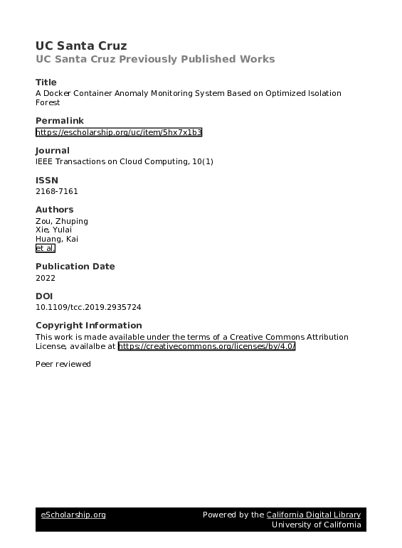 (PDF) A Docker Container Anomaly Monitoring System Based on Optimized Isolation Forest