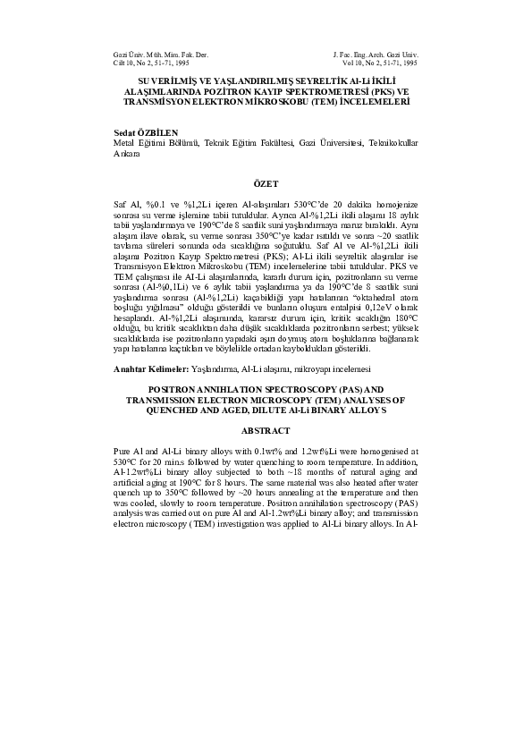 (PDF) POSITRON ANNIHLATION SPECTROSCOPY (PAS) AND TRANSMISSION ELECTRON ...