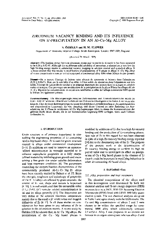(PDF) Zirconium-vacancy binding and its influence on S′-precipitation ...