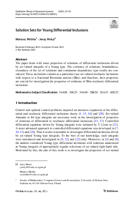 (PDF) Solution Sets for Young Differential Inclusions