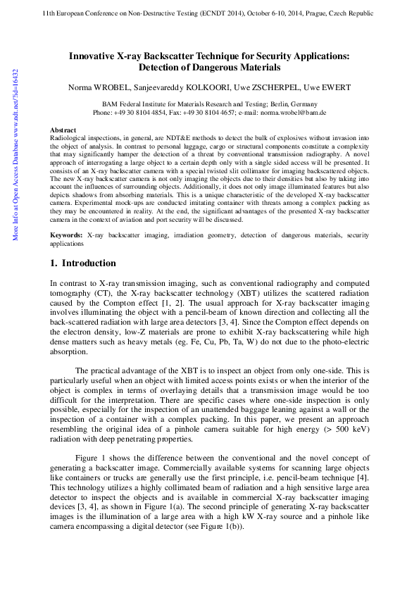 (PDF) Innovative X-ray Backscatter Technique for Security Applications ...