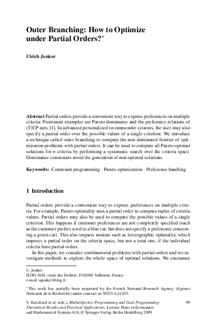 (PDF) Outer Branching: How to Optimize under Partial Orders?