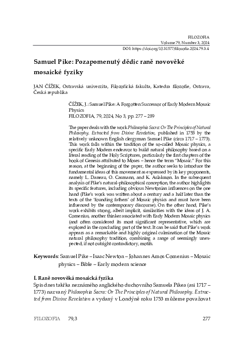 (PDF) Samuel Pike: A Forgotten Successor of Early Modern Mosaic Physics ...