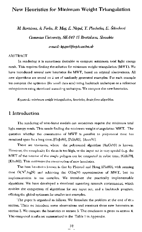 (PDF) New heuristics for minimum weight triangulation