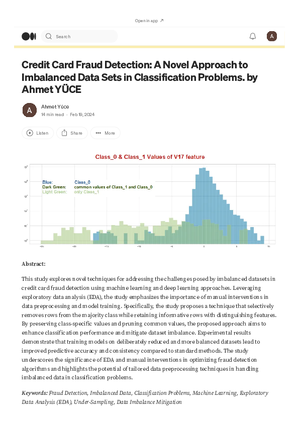 (PDF) Credit Card Fraud Detection: A Novel Approach to Imbalanced Data Sets in Classification ...