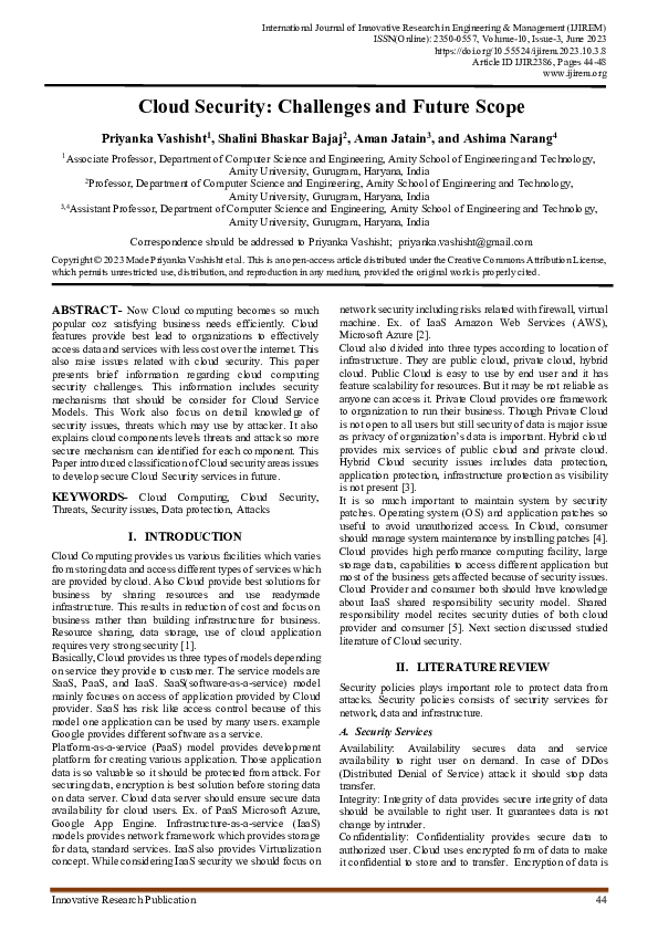 (PDF) Cloud Security: Challenges and Future Scope