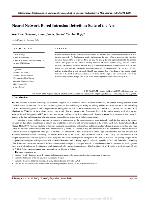 (PDF) Neural Network Based Intrusion Detection: State of the Art