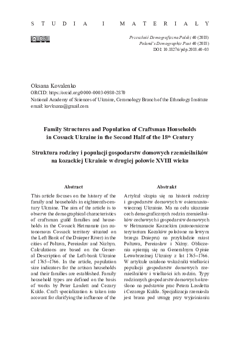(PDF) Family Structures and Population of Craftsman Households in ...