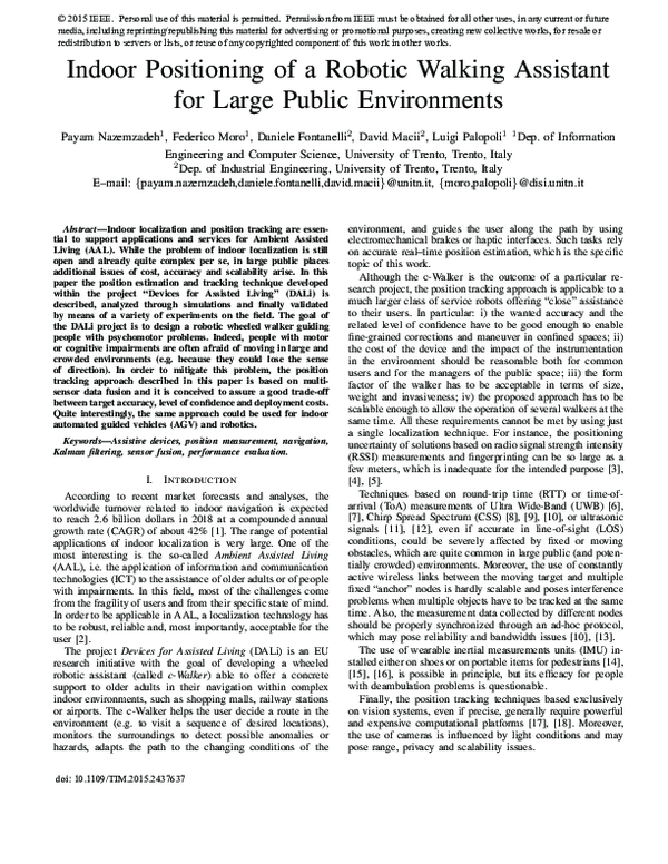 (PDF) Indoor Positioning of a Robotic Walking Assistant for Large ...