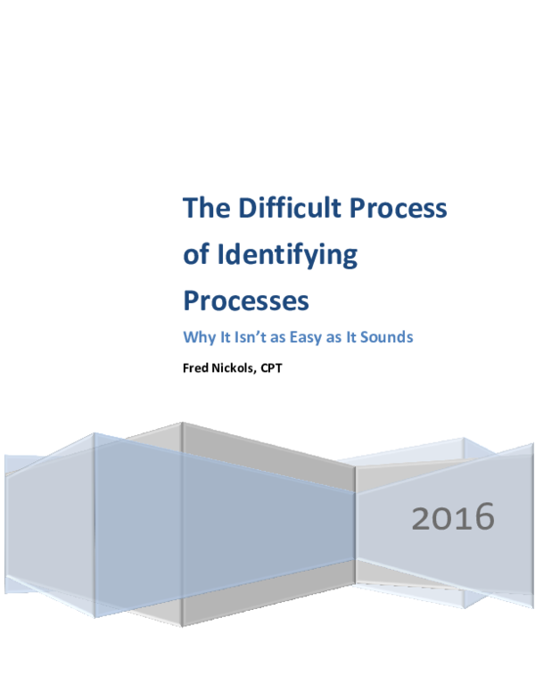 (PDF) The Difficult Process of Identifying