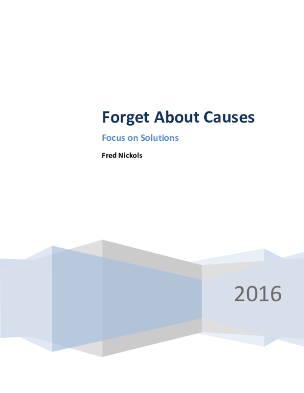 (PDF) Forget About Causes: Focus on Solutions