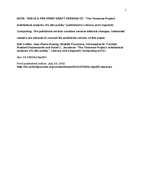 (PDF) NOTE: THIS IS A PRE-PRINT DRAFT VERSION OF: 