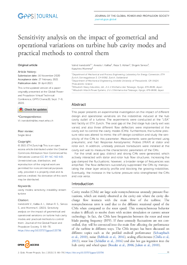 (PDF) Sensitivity analysis on the impact of geometrical and operational variations on turbine ...