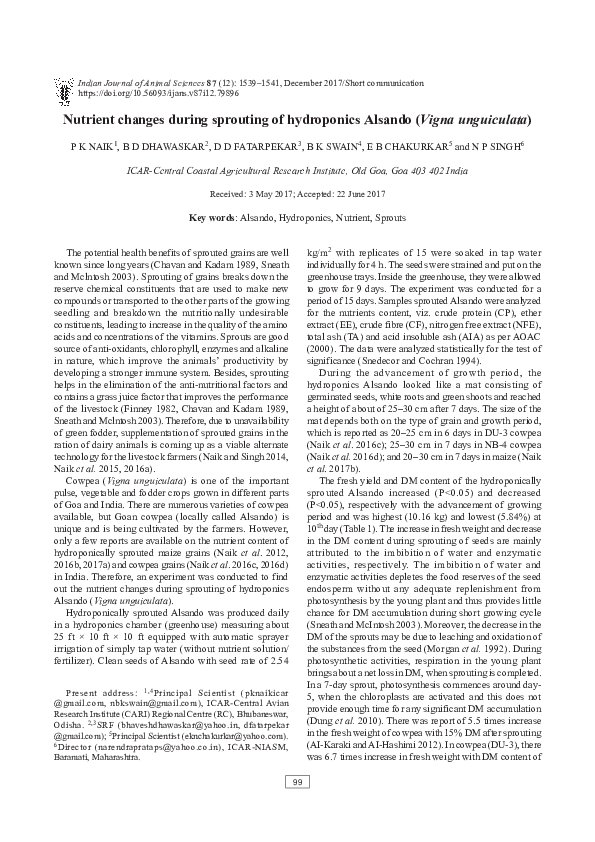 (PDF) Nutrient changes during sprouting of hydroponics Alsando (Vigna ...