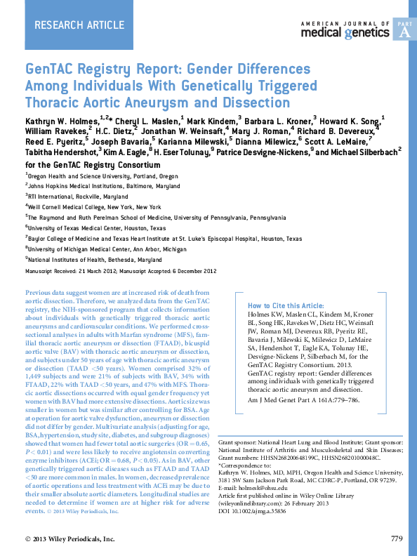 (PDF) GenTAC registry report: Gender differences among individuals with ...
