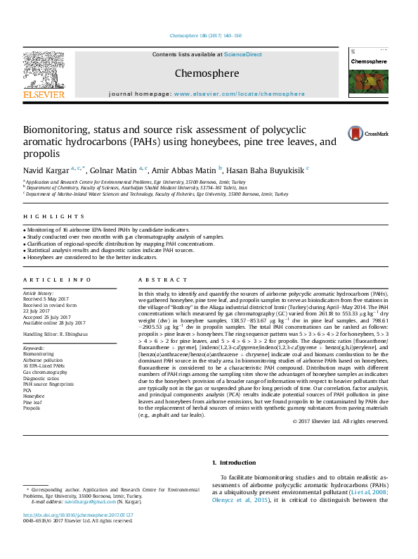 (PDF) Biomonitoring, status and source risk assessment of polycyclic ...