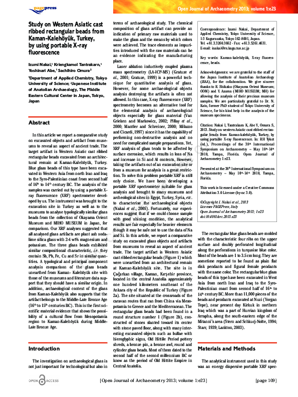 (PDF) Study on Western Asiatic cast ribbed rectangular beads from Kaman ...