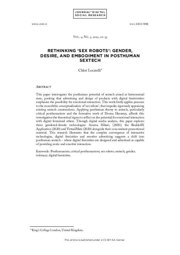 Pdf Rethinking ‘sex Robots