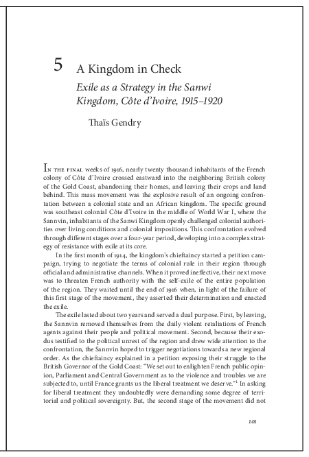 (PDF) A Kingdom in Check. Exile as a Strategy in the Sanwi Kingdom ...