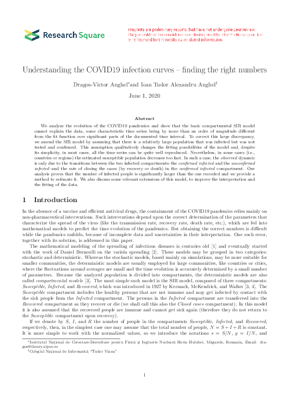 (PDF) Understanding the COVID19 infection curves -- finding the right ...