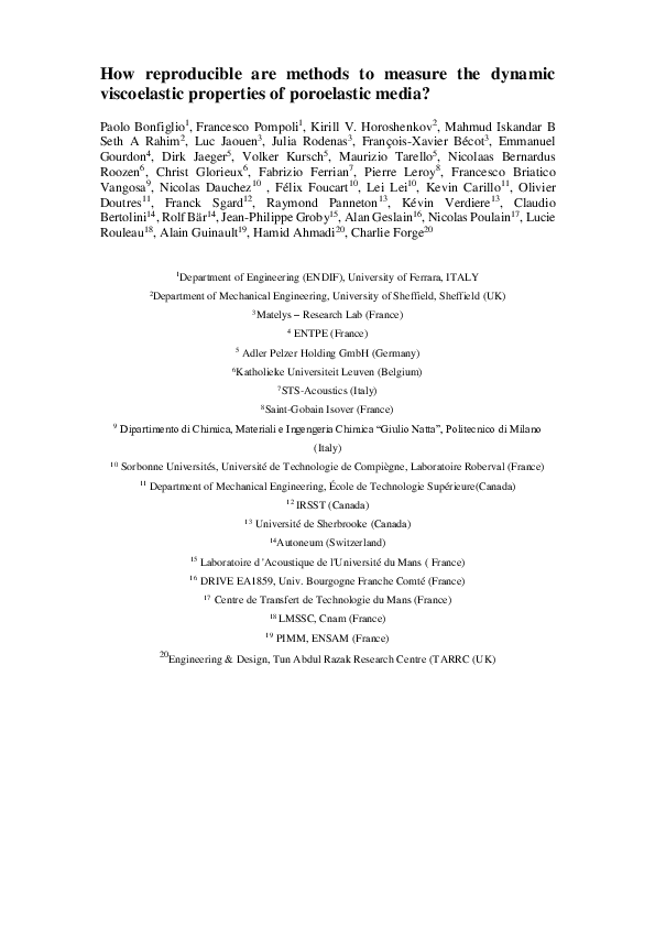 (PDF) How reproducible are methods to measure the dynamic viscoelastic properties of poroelastic ...