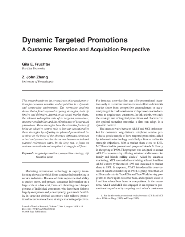 (PDF) Dynamic Targeted Promotions