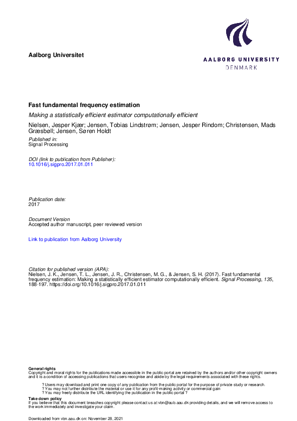 (PDF) Fast fundamental frequency estimation: Making a statistically efficient estimator ...