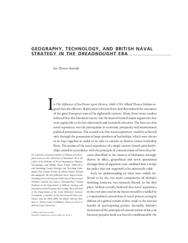 (PDF) Geography, Technology, and British Naval Strategy in the ...