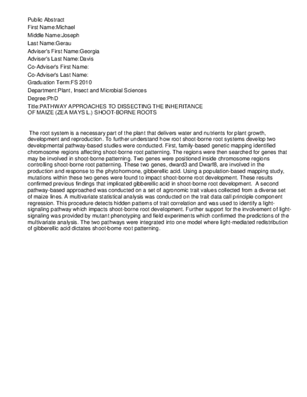 (PDF) Pathway approaches to dissecting the inheritance of maize shoot ...