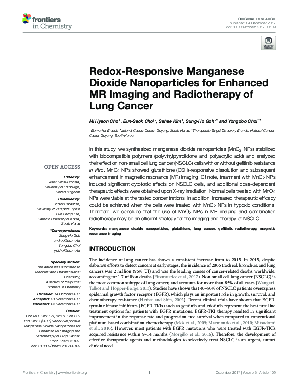 (PDF) Redox-Responsive Manganese Dioxide Nanoparticles for Enhanced MR ...