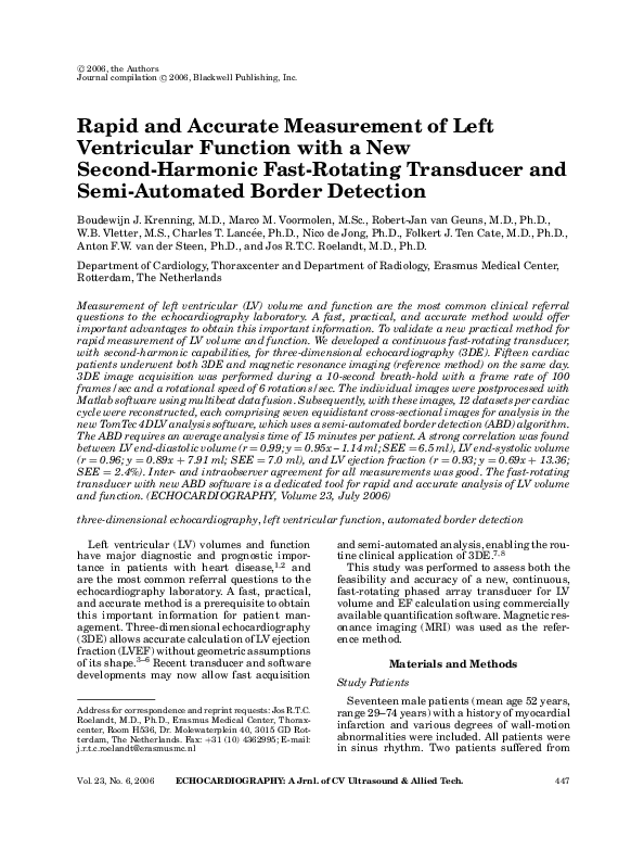 (PDF) Rapid and Accurate Measurement of Left Ventricular Function with a New Second-Harmonic ...