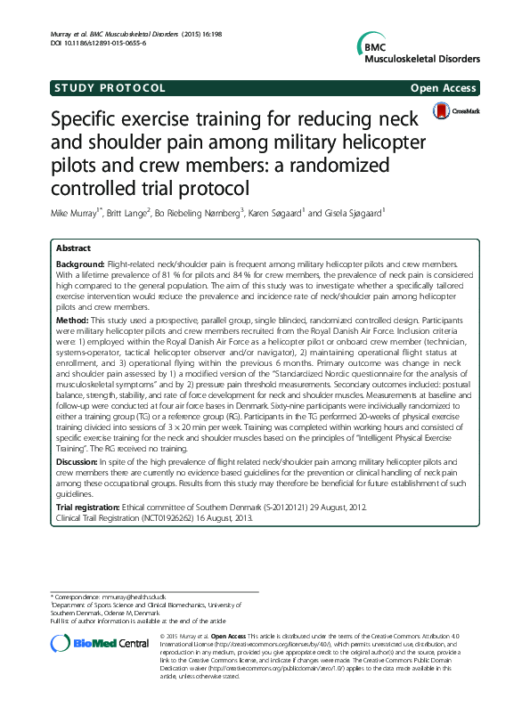 (PDF) Specific exercise training for reducing neck and shoulder pain ...