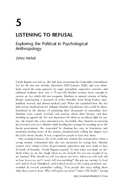 (PDF) Listening to Refusal