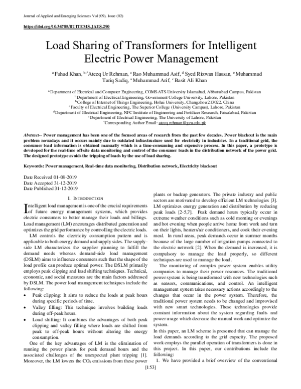 (PDF) Load Sharing of Transformers for Intelligent Electric Power ...