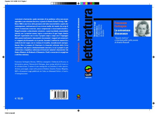 (PDF) Francesco Carbognin, Le armoniose dissonanze. "Spazio metrico" e ...