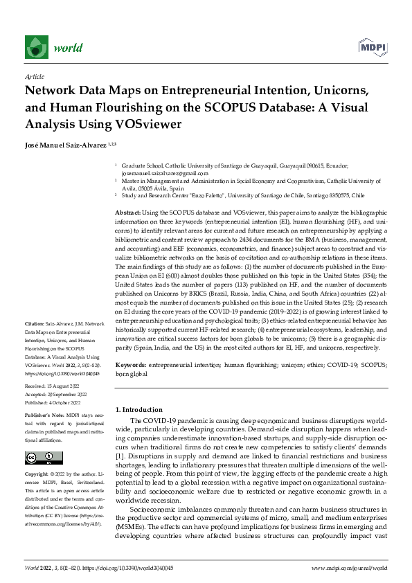 (PDF) Network Data Maps on Entrepreneurial Intention, Unicorns, and Human Flourishing on the ...