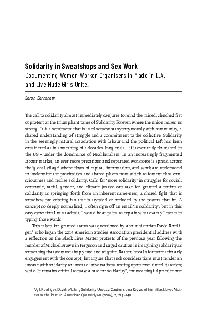 (PDF) Solidarity in Sweatshops and Sex Work: Documenting Women Worker Organisers in Made in L.A ...