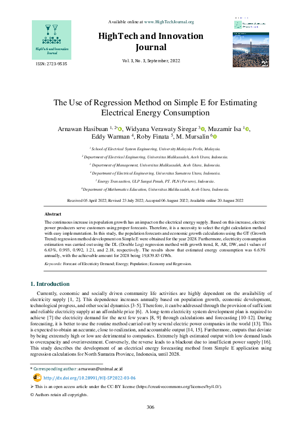(PDF) The Use of Regression Method on Simple E for Estimating ...