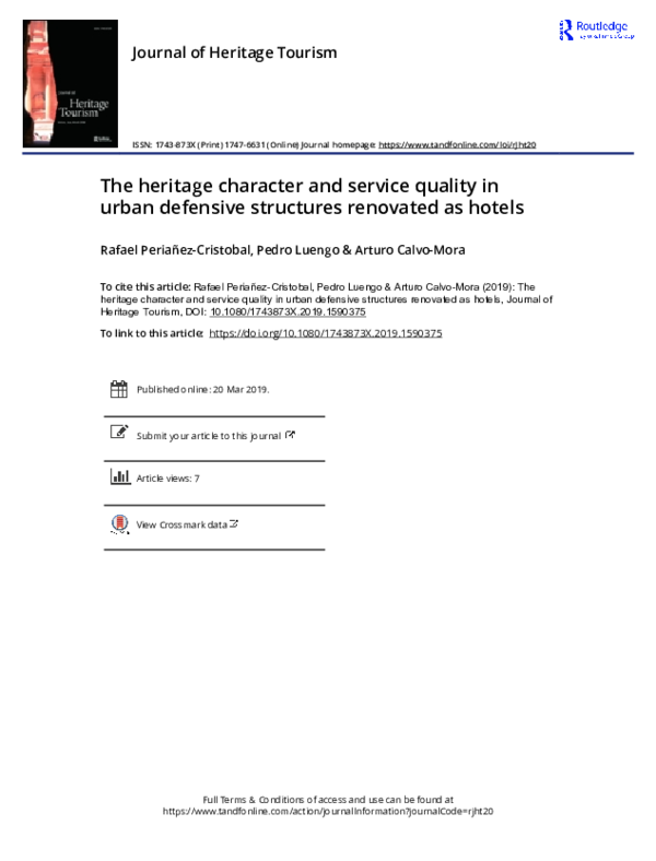 (PDF) The heritage character and service quality in urban defensive ...