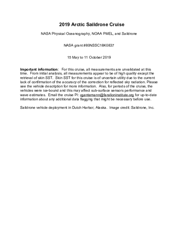 (PDF) 2022 Arctic Saildrone Cruise Report