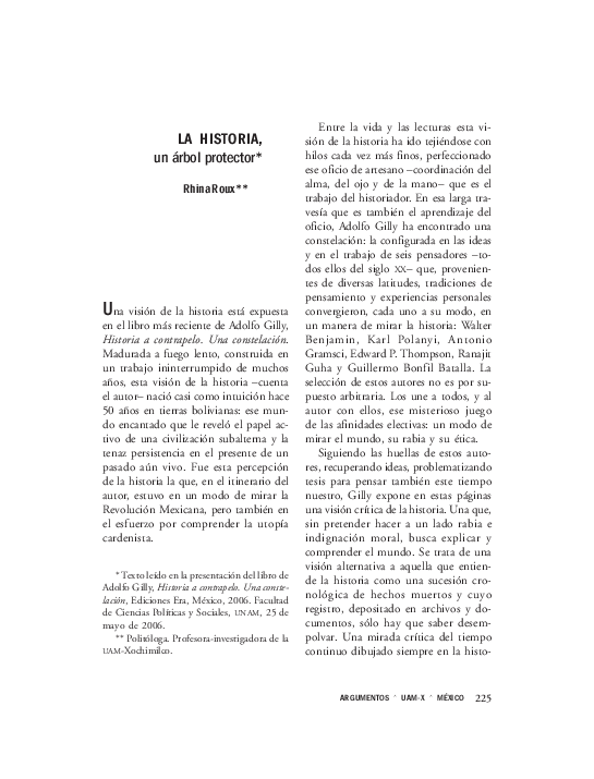 (PDF) La historia, un árbol protector