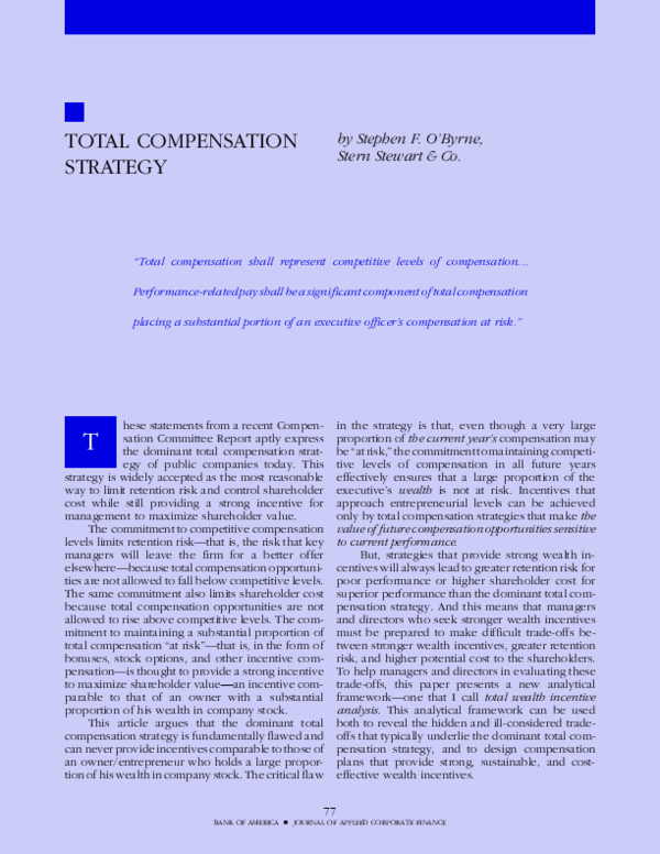 (PDF) Total Compensation Strategy