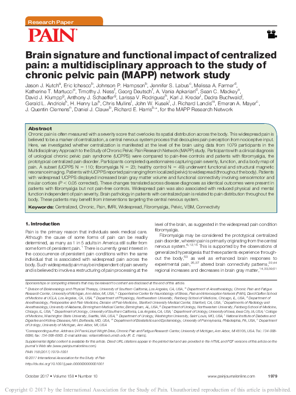 (PDF) Brain signature and functional impact of centralized pain: a ...