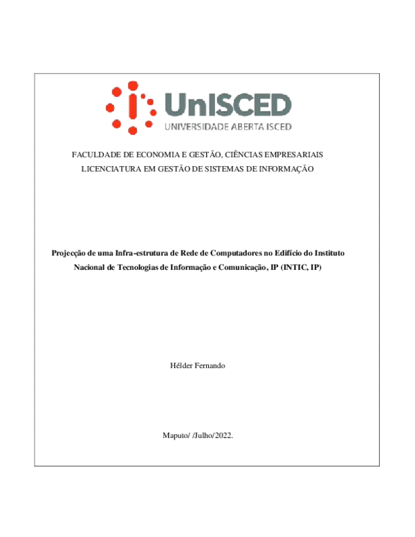 (PDF) Monografia GSI Helder Fernando Unisced Centro de Recursos de Maputo