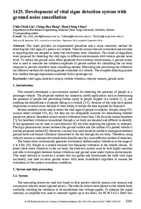 (PDF) Development of vital signs detection system with ground noise ...