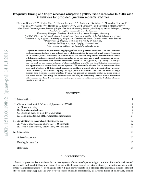 (PDF) Tuning Single Photons for Quantum Repeaters