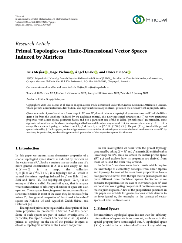 (PDF) Primal Topologies on Finite-Dimensional Vector Spaces Induced by ...